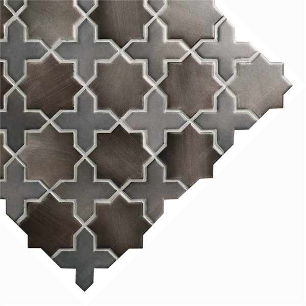 Foshan Factory Hand-crafted Star Cross Dust Grey Porcelain Mosaic Tile ...