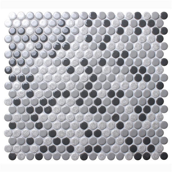 Wholesale Factory Price 1" Mini Glossy Glazed Grey Penny Round ...