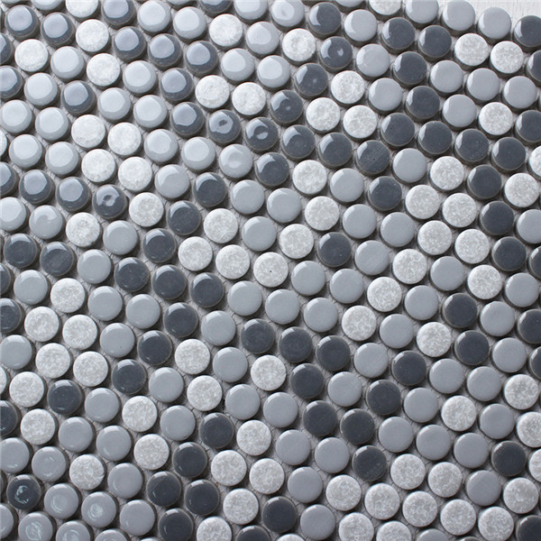 Wholesale Factory Price 1" Mini Glossy Glazed Grey Penny Round ...