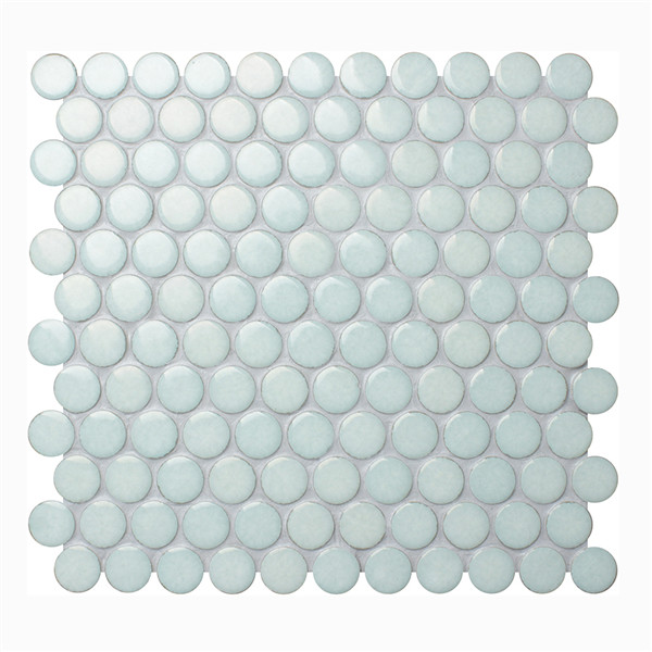 Foshan Project Supply Ceramic Glossy GLazed 28mm Jumbo Penny Round Tile ...