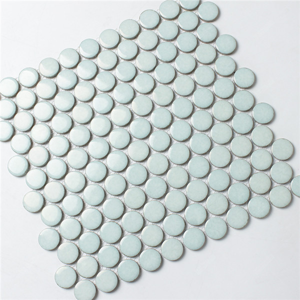 Foshan Project Supply Ceramic Glossy GLazed 28mm Jumbo Penny Round Tile ...