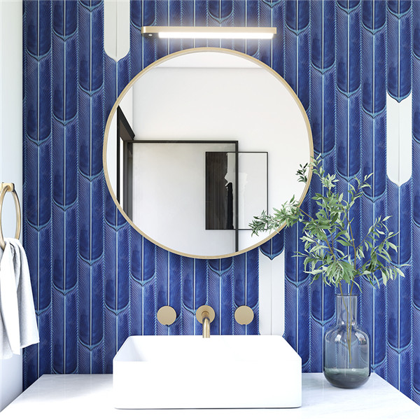 Wholesale Project Premium GLazed Porcelain Jumbo Feather Shape Blue 3D ...