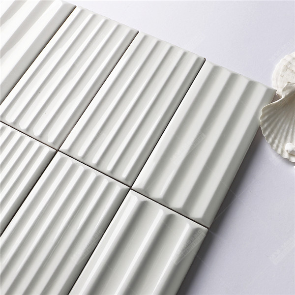 China Factory Rippled Surface 3x6 White Subway Tile for Backsplash Wall ...