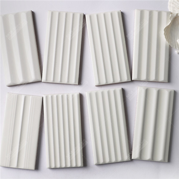 China Factory Rippled Surface 3x6 White Subway Tile for Backsplash Wall ...