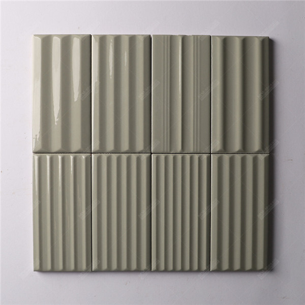 Wholesale Foshan Company Rippled Surface Ceramic 3x6 Inch Grey Subway ...
