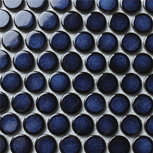 China Wholesale Price 28mm Porcelain Glossy Glazed Dark Blue Penny ...