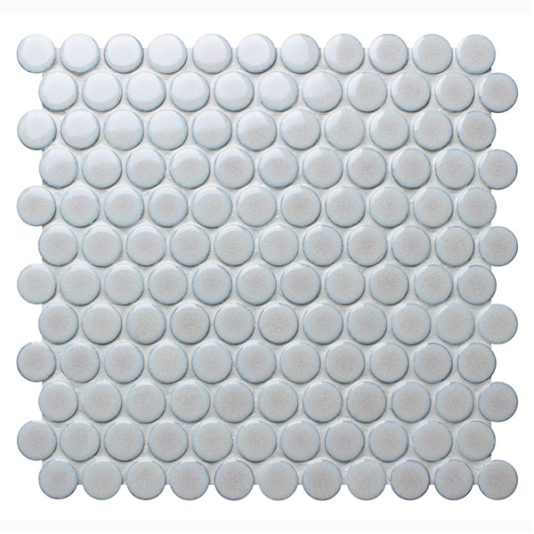 28mm Glazed Light Grey Penny Round Porcelain Mosaic Tile for Building ...