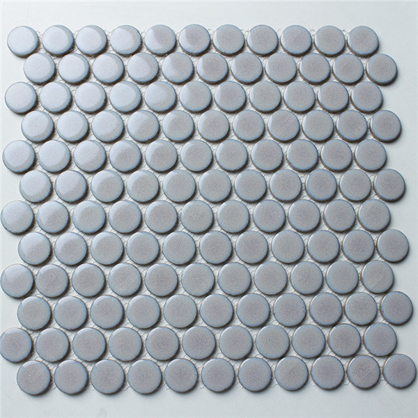 28mm Glazed Light Grey Penny Round Porcelain Mosaic Tile for Building ...