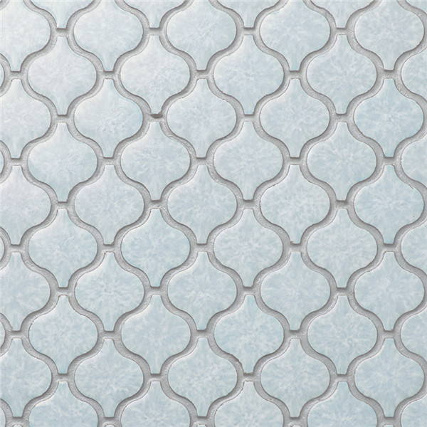 Foshan Manufacturer Blossom Glazed Porcelain Light Blue Lantern Tile ...
