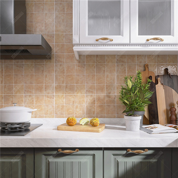 Wholesale 4x4 Inch Ceramic Yellowish Brown Square Tile for Kitchen ...