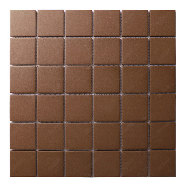 MM-Mosaic | 2"x2" Square Unglazed Ceramic Brown Mosaic Bathroom Anti ...