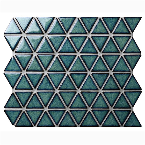MM-Mosaic | 2" Triangle Shape Glazed Porcelain Geometric Dark Green ...