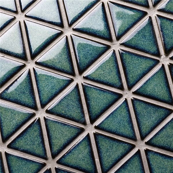 MM-Mosaic | 2" Triangle Shape Glazed Porcelain Geometric Dark Green ...