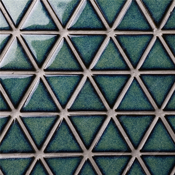 MM-Mosaic | 2" Triangle Shape Glazed Porcelain Geometric Dark Green ...