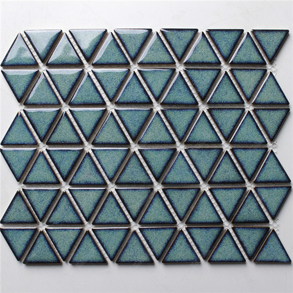 MM-Mosaic | 2" Triangle Shape Glazed Porcelain Geometric Dark Green ...