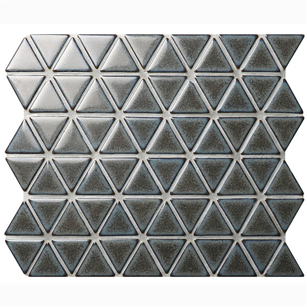 Foshan Project Supplier 2" Triangle Glossy Glazed Ceramic Dark Grey ...