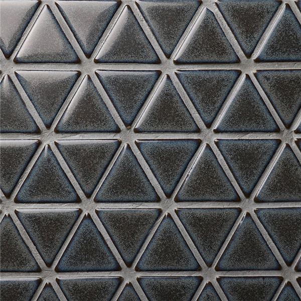 Foshan Project Supplier 2" Triangle Glossy Glazed Ceramic Dark Grey ...