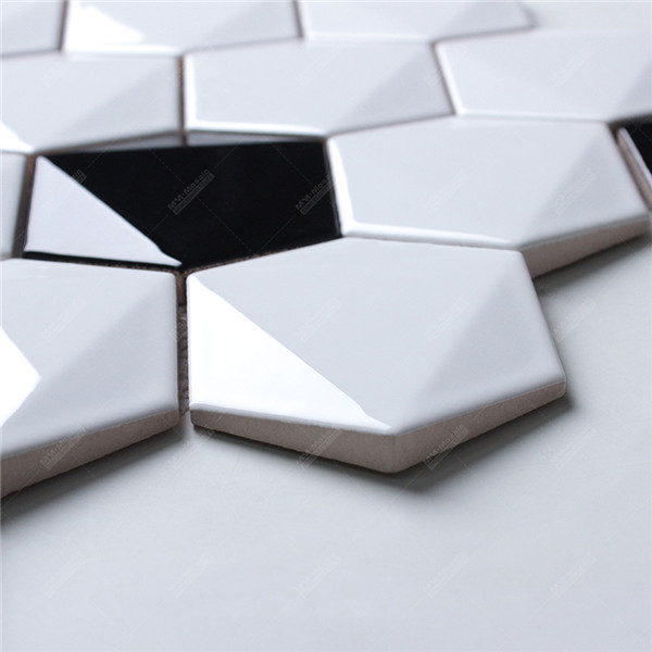 Wholesale Price Glazed Glossy Black Mixed White Color Porcelain 3d ...