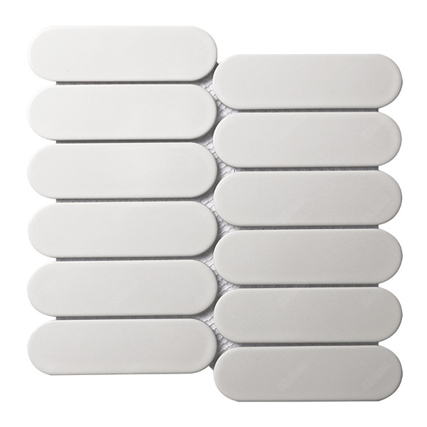 Wholesale Factory Price Jumbo Oval Shape Glossy White Ceramic Mosiac ...