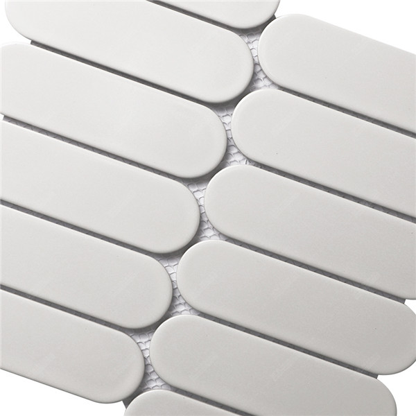 Wholesale Factory Price Jumbo Oval Shape Glossy White Ceramic Mosiac ...