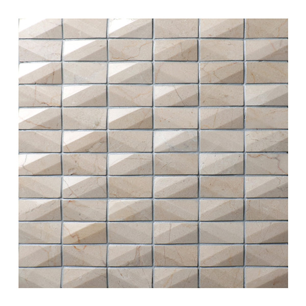 China Factory Price Stackbond Rectangle 3D Marble Stone Mosaic Tile ...