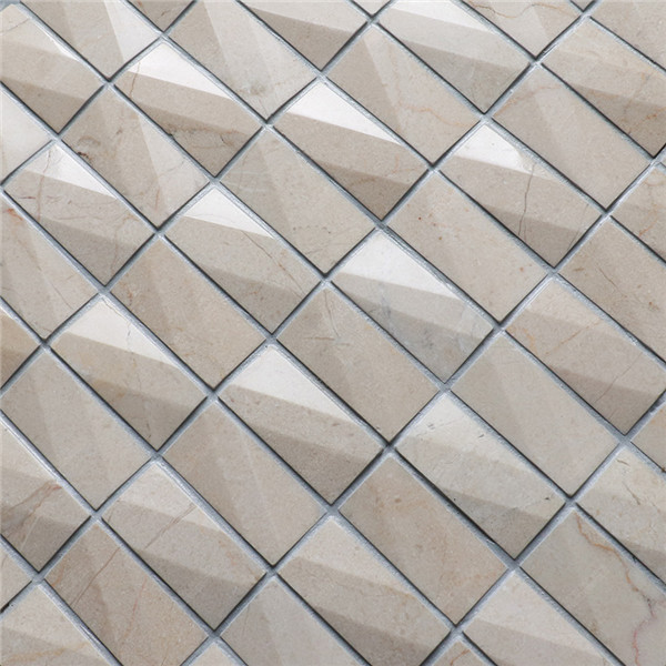 China Factory Price Stackbond Rectangle 3D Marble Stone Mosaic Tile ...