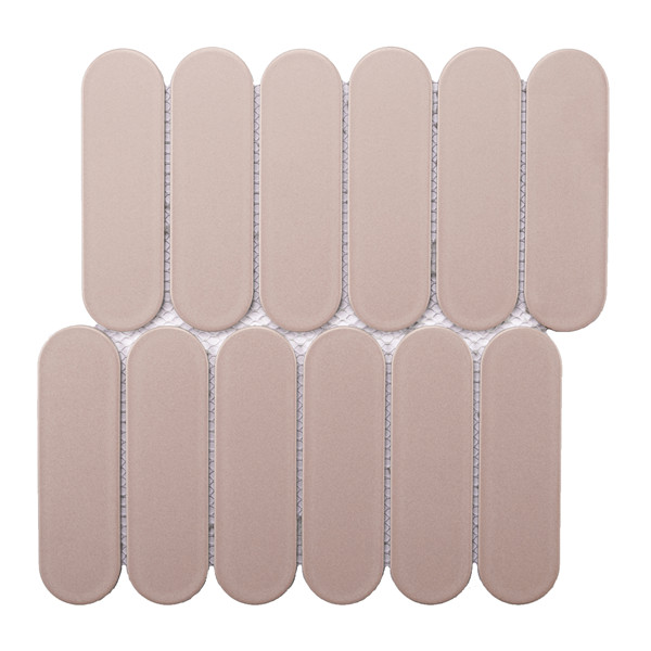 MM-Mosaic | Wholesale Jumbo Oval Shape Ceramic Matte Glazed Pink Mosaic ...