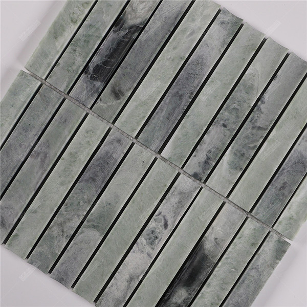 China Factory Price Stackbond Strip Concave Fluted Emerald Green Marble ...