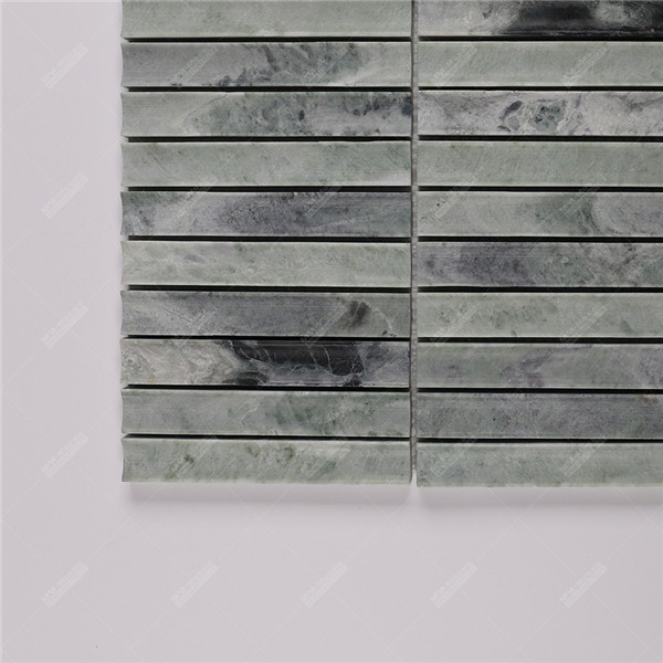 China Factory Price Stackbond Strip Concave Fluted Emerald Green Marble ...