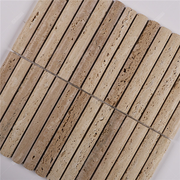 Foshan Supplier 3D Curve Fluted Marble Beige Travertine Mosaic Wall ...
