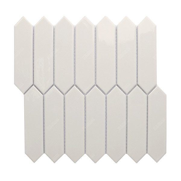 Foshan Manufacturer Long Picket Shape Glossy Porcelain Cream Hexagon ...