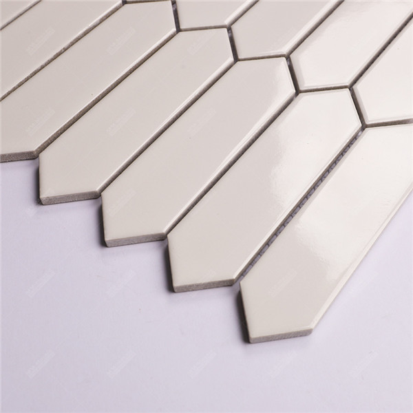 Foshan Manufacturer Long Picket Shape Glossy Porcelain Cream Hexagon ...