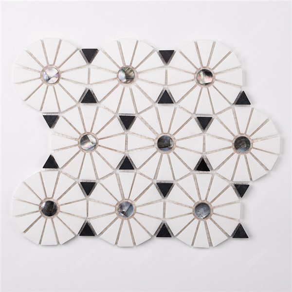 Foshan Manufacturer Wall Project Flower Pattern Waterjet Natural Marble ...