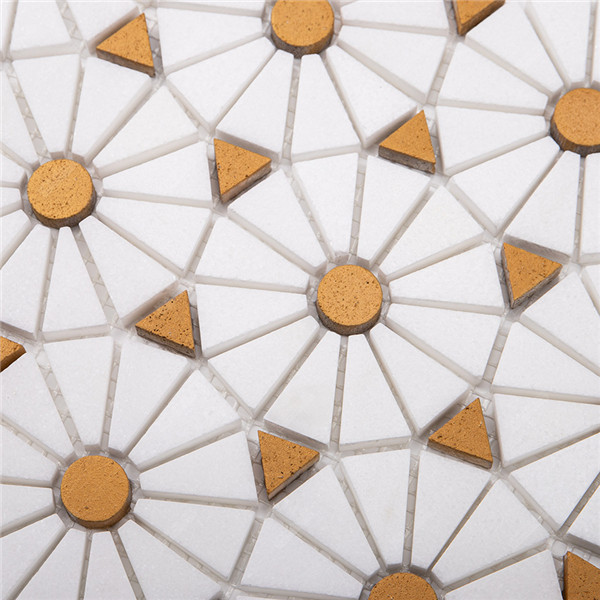 Foshan Stone Mosaic Company Polished Geometric Flower Pattern Waterjet ...