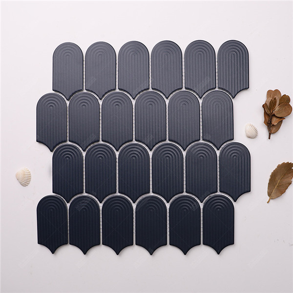 China Wholesale Arch Shape Premium Glazed Dark Blue Porcelain Long Fish ...