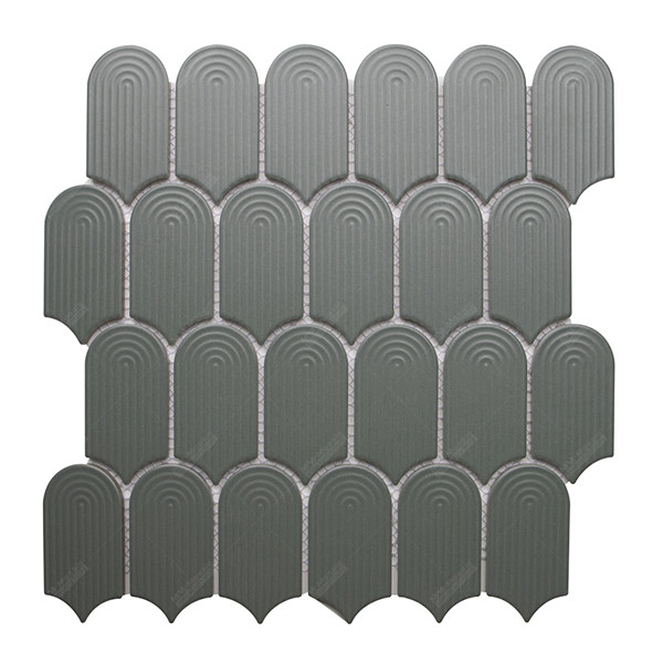 Foshan Manufacturer Arch Shape Premium Glazed Porcelain Green Fish ...