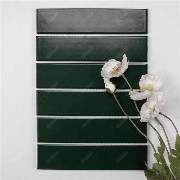 Wholesale Price 2x8 Inch Matte Glazed Dark Green Ceramic Rectangle ...