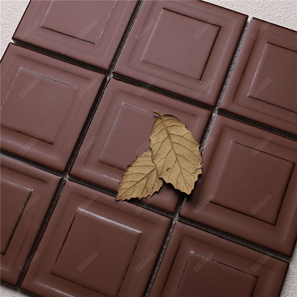 Wholesale Moulding Surface Vermilion Ceramic Mosaic 4x4 Red Square Tile ...