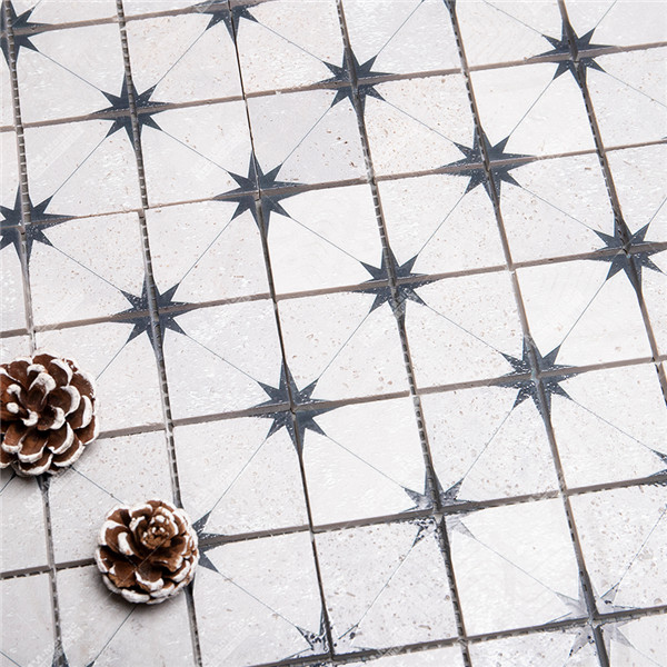 Wholesale Inkjet Printed Geometric Pattern 2x2 Square Stone Travertine ...