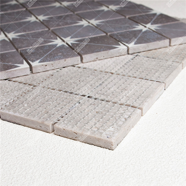 Wholesale 48x48mm Square Inkjet Printed Geometric Pattern Grey Stone ...