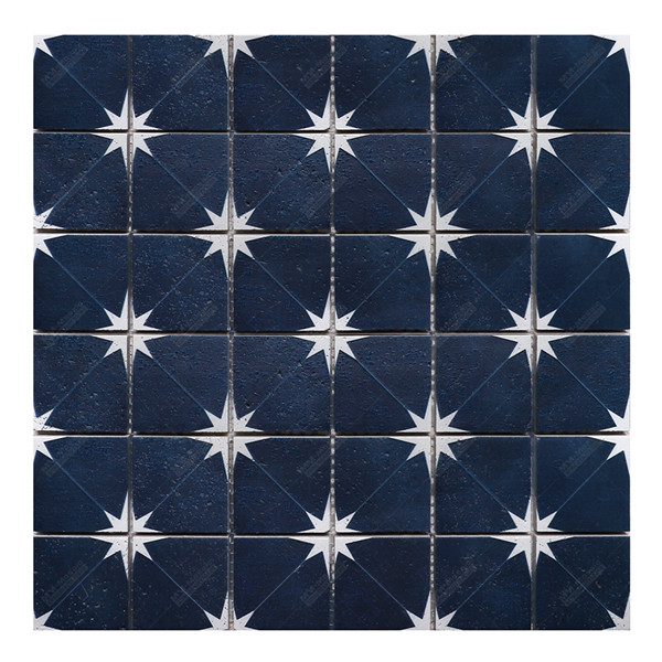 Wholesale 2x2 inch Geometric Pattern Dark Blue Square Stone Mosaic ...