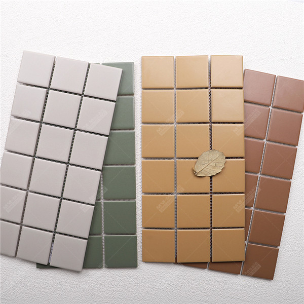 Foshan Manufacturer 48x48mm Matte Glazed Ceramic Red Square Mosaic Tile ...