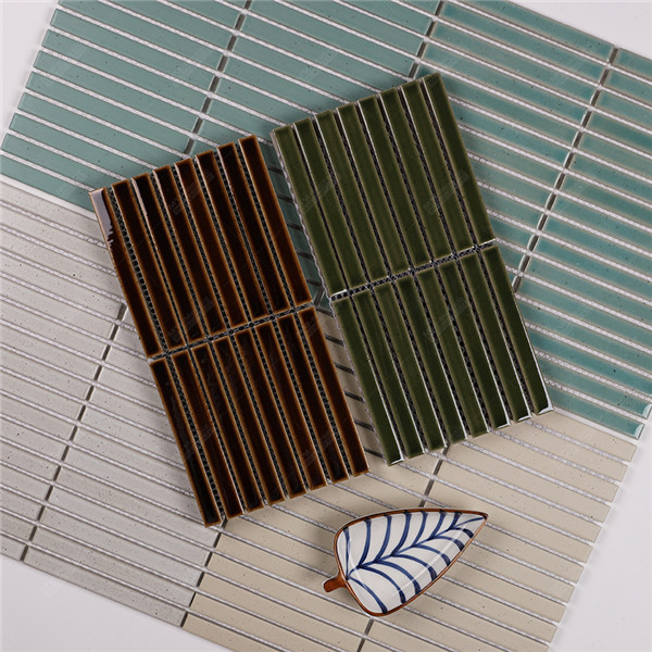 Wholesale Price 15x145mm Stackbond Glazed Kit Kat Tile Red Mosaic With ...