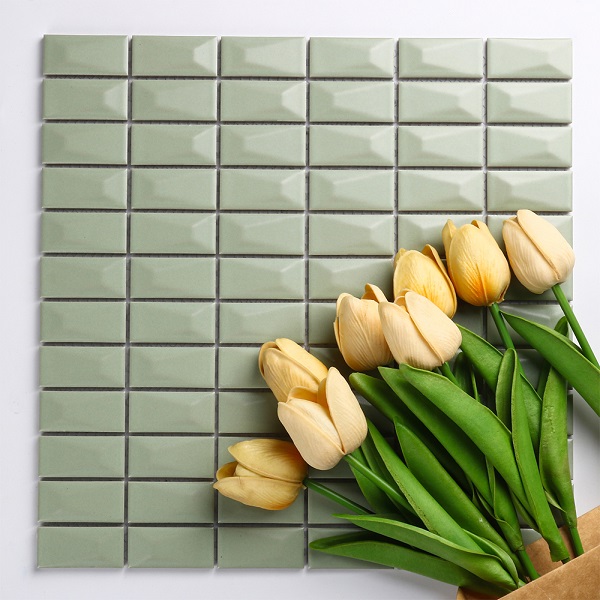 23x48mm Brick with 3D Cube Top Porcelain Mosaic ZMA2703