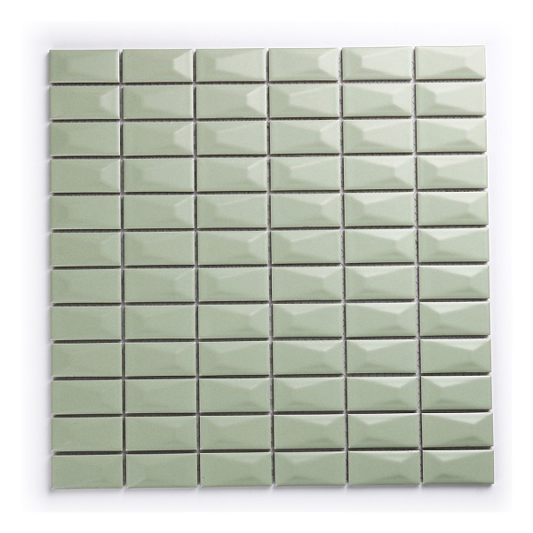 23x48mm Brick with 3D Cube Top Porcelain Mosaic ZMA2703