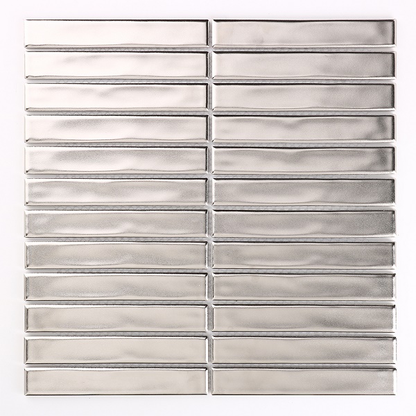 20x145mm Metallic Matte Wave Strip Porcelain Mosaic ZMN9904-