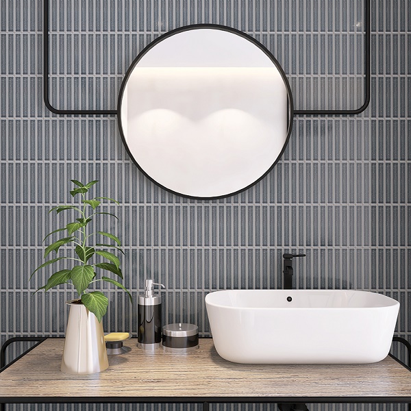 22x145mm Starry Navy Blue Strip Porcelain Mosaic ZGA1604-